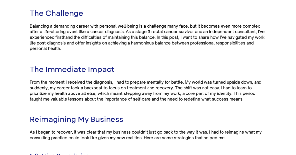 Blog - Navigating Life After A Cancer Diagnosis